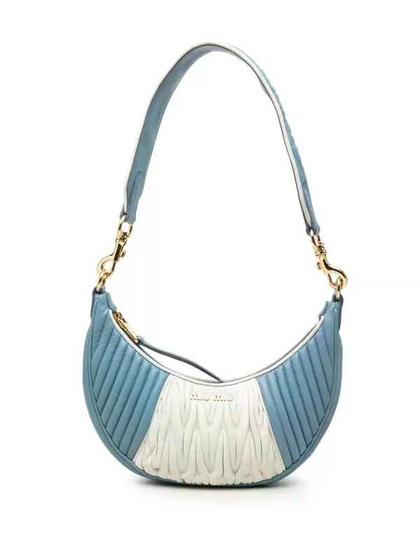 Miu Miu 2010-2026 Bicolor Matelasse Nappa Rider Shoulder Bag - Blue