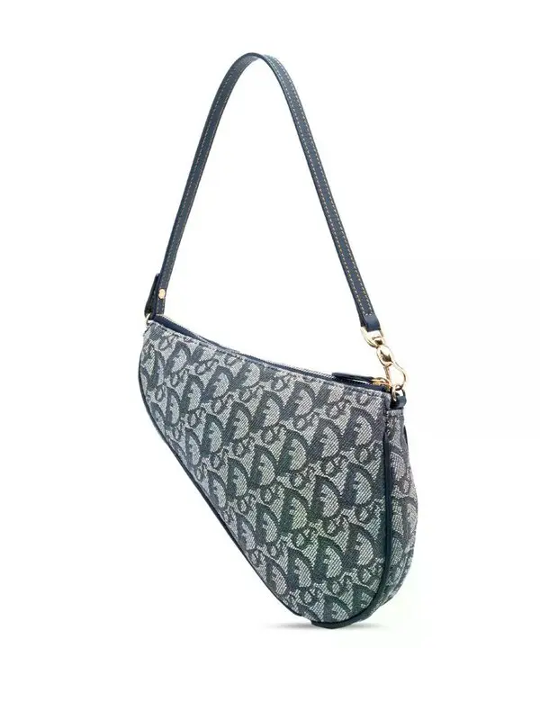 Dior 2002 Mini Diorissimo Canvas Saddle Pochette Shoulder Bag