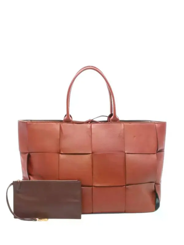 Bottega Veneta 2000s Arco Intrecciato Tote Bag - Brown