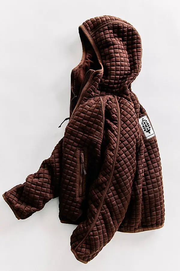 Free People Square Up Fleece Pullover - Cocoa