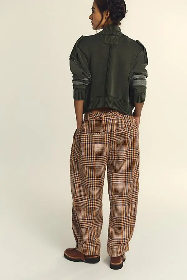 Free People Nine Lives Plaid Trousers - Pop Combo