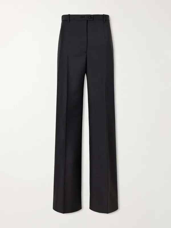 JIL SANDER Wool And Mohair-blend Canvas Wide-leg Pants