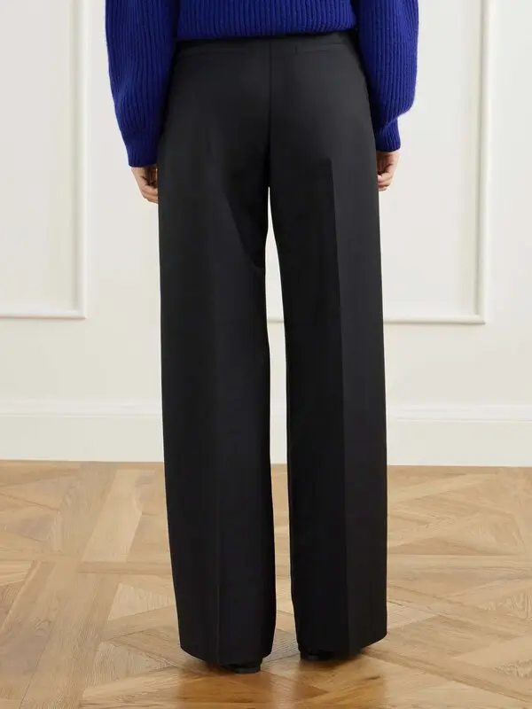 JIL SANDER Wool And Mohair-blend Canvas Wide-leg Pants