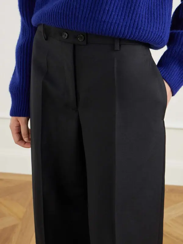 JIL SANDER Wool And Mohair-blend Canvas Wide-leg Pants