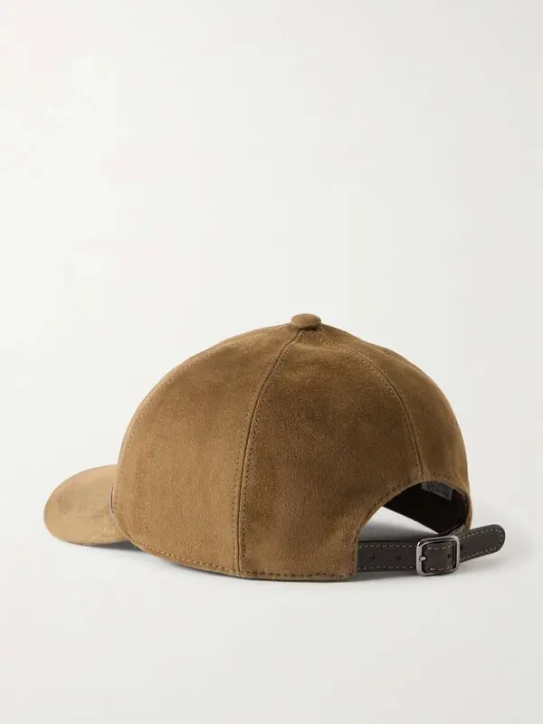 Brunello Cucinelli Monili-embellished Suede Baseball Cap