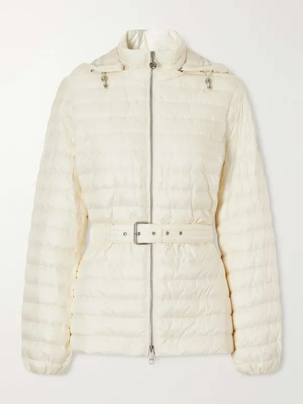 Burberry Belted Quilted Padded Shell Hooded Jacket