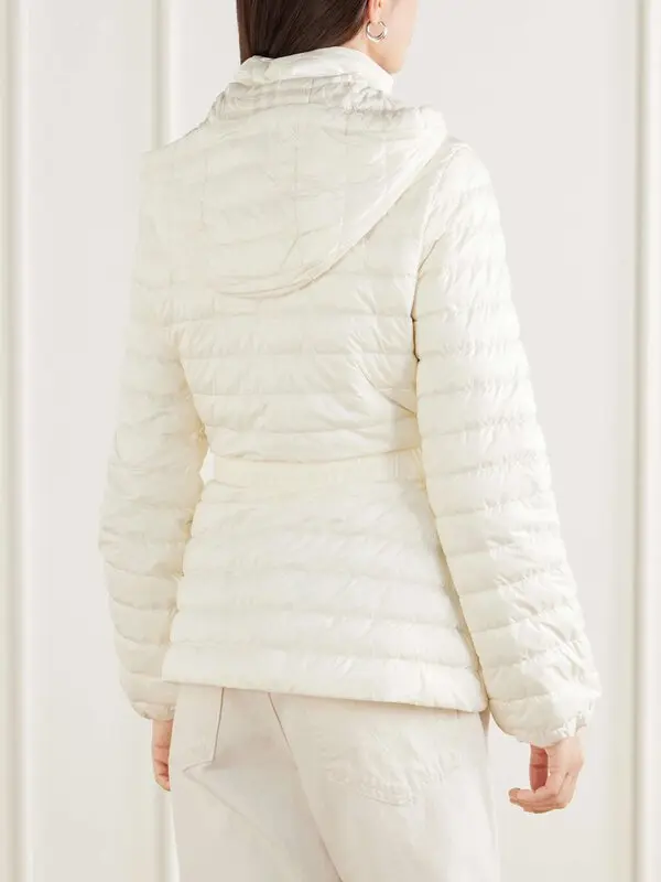 Burberry Belted Quilted Padded Shell Hooded Jacket