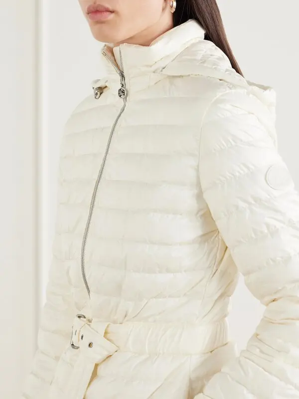 Burberry Belted Quilted Padded Shell Hooded Jacket