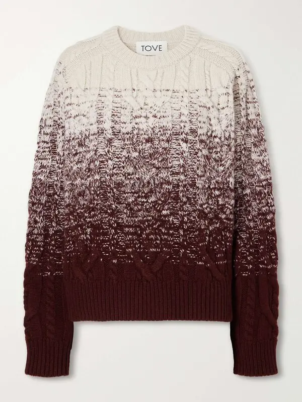 Tove Pierra Dégradé Cable-knit Wool Sweater