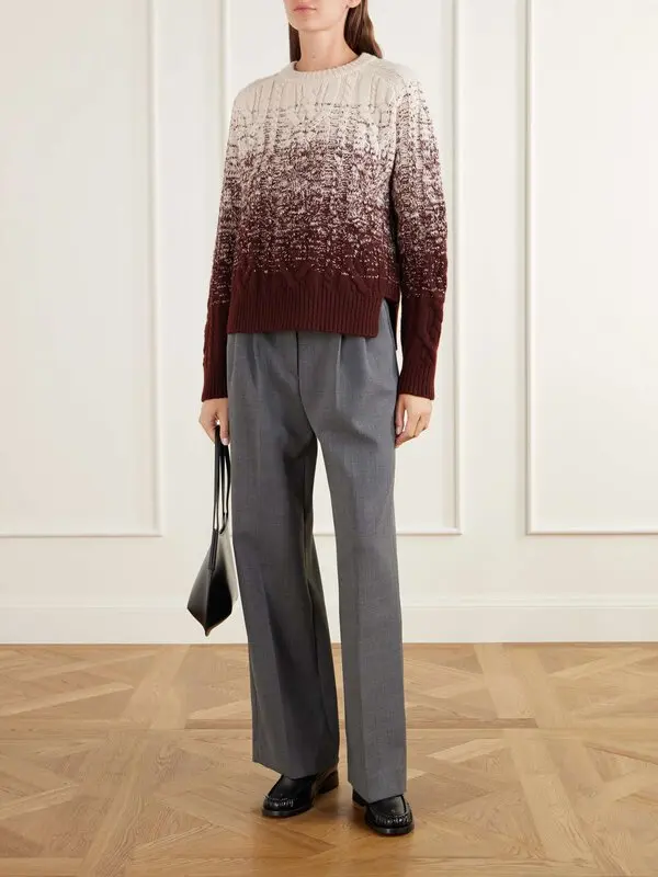 Tove Pierra Dégradé Cable-knit Wool Sweater