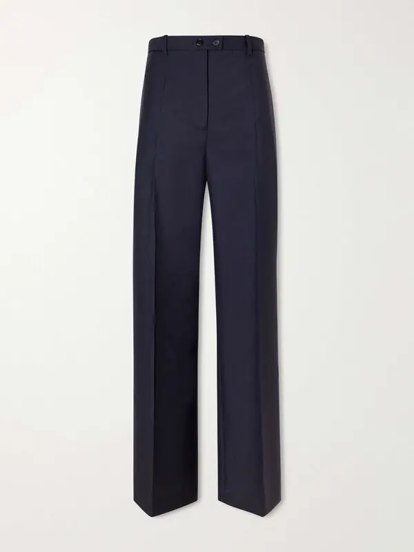 JIL SANDER Wool And Mohair-blend Canvas Wide-leg Pants