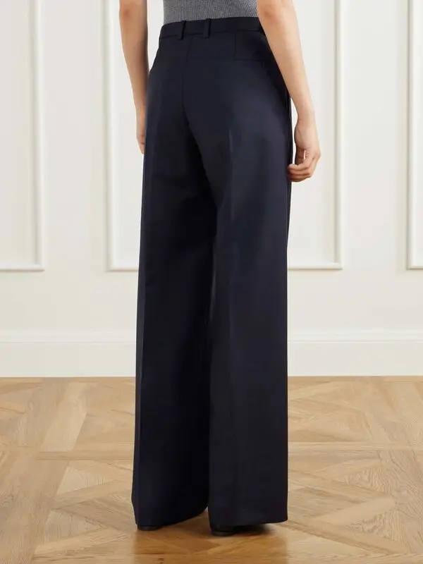 JIL SANDER Wool And Mohair-blend Canvas Wide-leg Pants