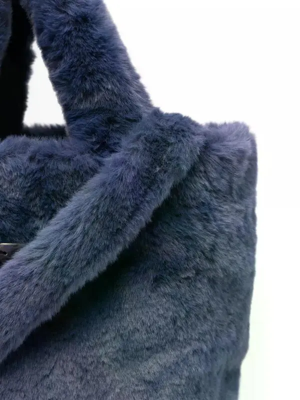 Herno Faux-fur Tote Bag - Blue