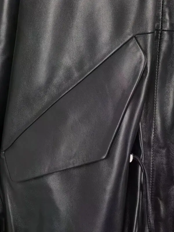 Dusan Drawstring-waist Leather Coat