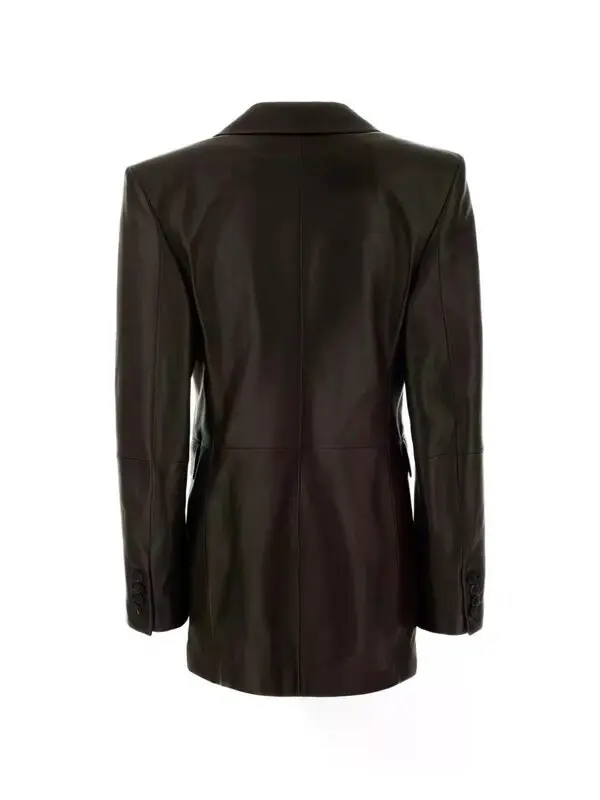 Saint Laurent Leather Single-breasted Blazer