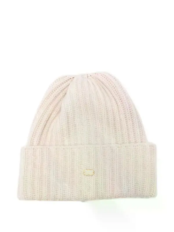 Agnona Ribbed-knit Beanie Hat - Neutrals