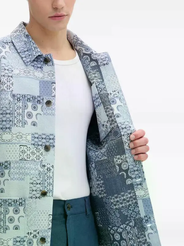 LES DEUX Patchwork-pattern Button-down Jacket