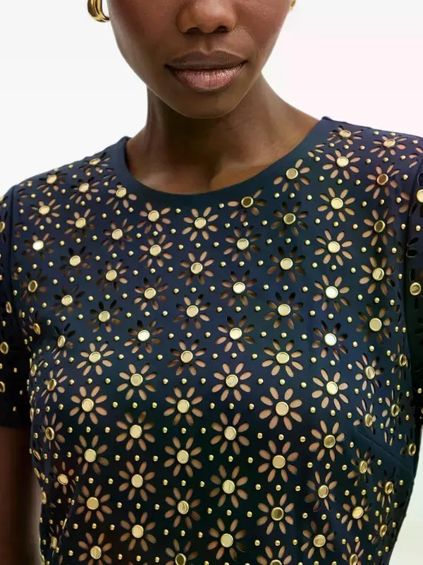 Michael Kors Laser-cut Mirror Scuba Midi Dress
