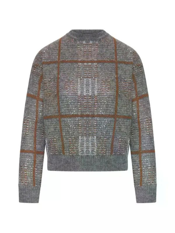 Max Mara Sequin-embellished Checked Sweater