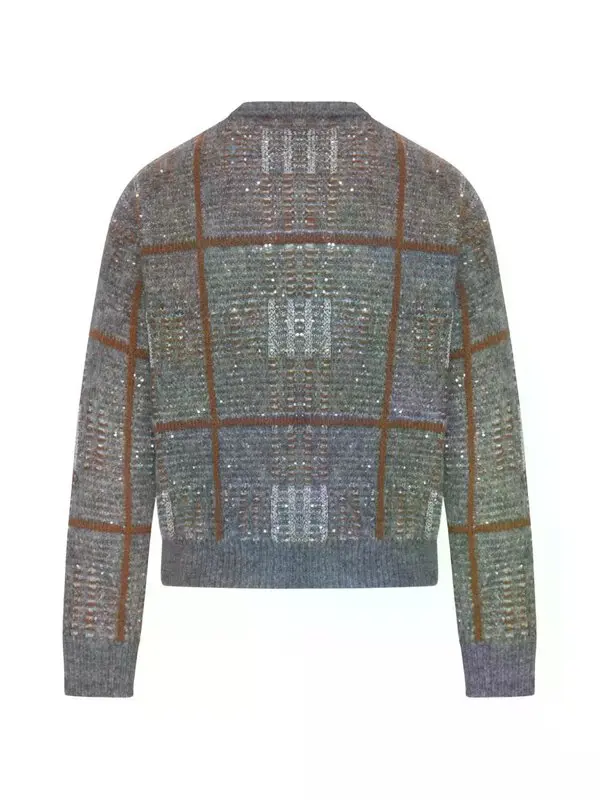 Max Mara Sequin-embellished Checked Sweater