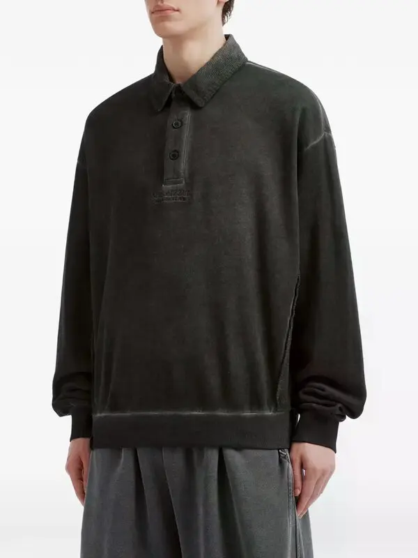 Izzue Corduroy-collar Logo-embroidered Sweatshirt