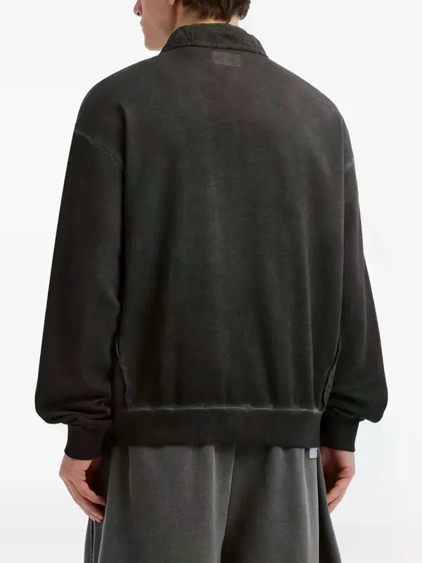 Izzue Corduroy-collar Logo-embroidered Sweatshirt
