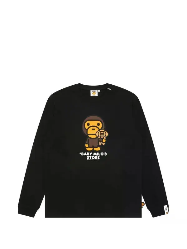 A BATHING APE Baby Milo Graphic-print Long-sleeve T-shirt - Black