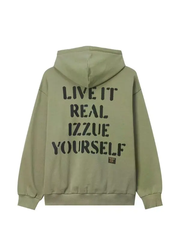 Izzue Slogan-print Logo-patch Hoodie