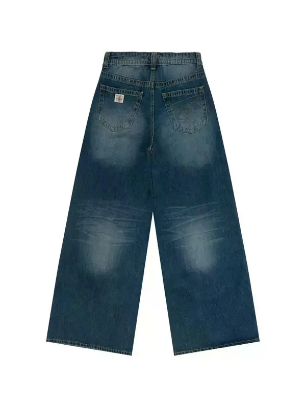 AAPE BY *A BATHING APE Floral-embroidered Wide-leg Jeans