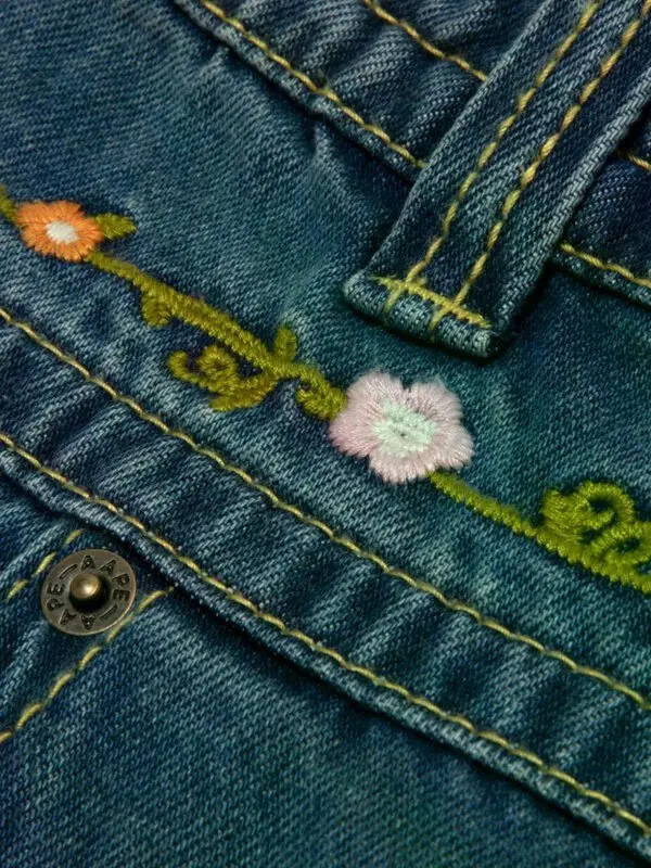 AAPE BY *A BATHING APE Floral-embroidered Wide-leg Jeans
