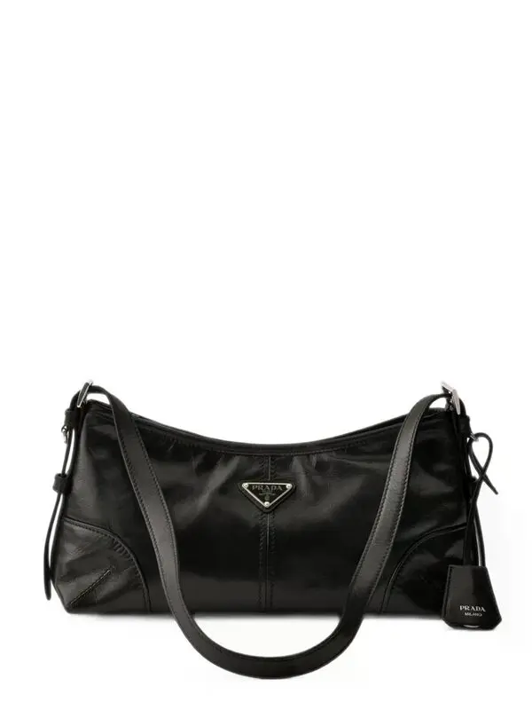 Prada Aimèe Medium Leather Shoulder Bag - Black