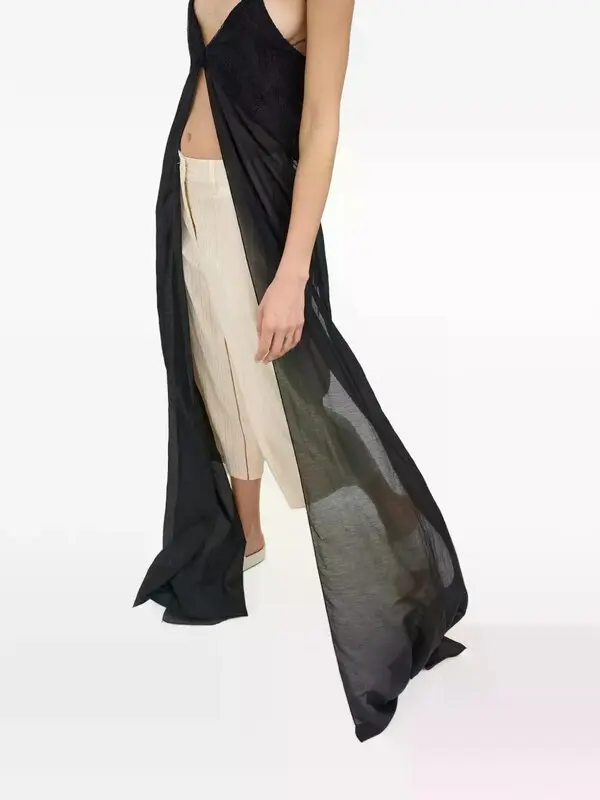 NOSTRA SANTISSIMA Lace-panelled Semi-sheer Top