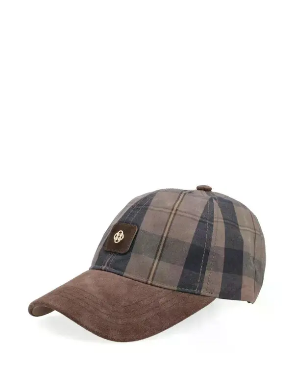 Gant Tartan Suede-panelled Baseball Cap - Brown