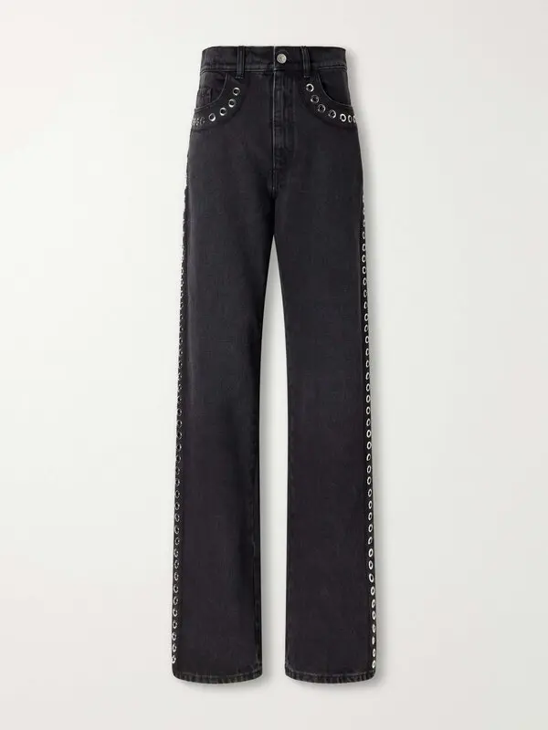 Marni Embellished Mid-rise Straight-leg Jeans