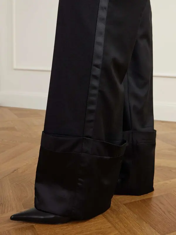 JEAN PAUL GAULTIER Wool-twll Wide-leg Pants