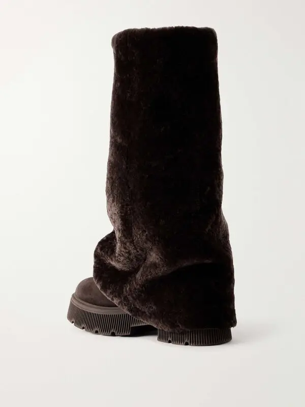 Bogner Turin 8 D Suede And Shearling Knee Boots