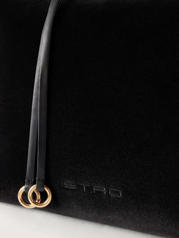Etro Leather-trimmed Velvet Shoulder Bag