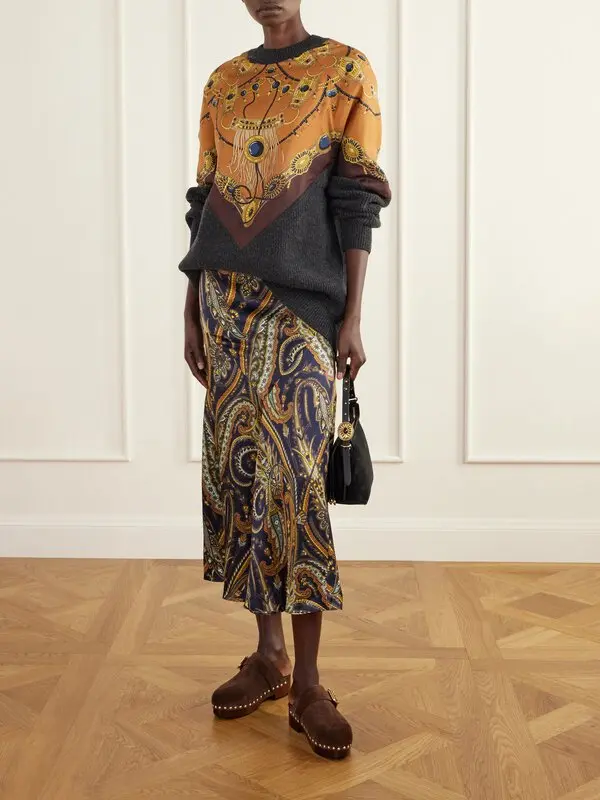 Etro Leather-trimmed Velvet Shoulder Bag - Black