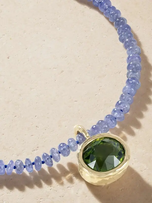 OCTAVIA ELIZABETH Hidden Gem 18-karat Gold, Tanzanite And Tourmaline Necklace - Lilac