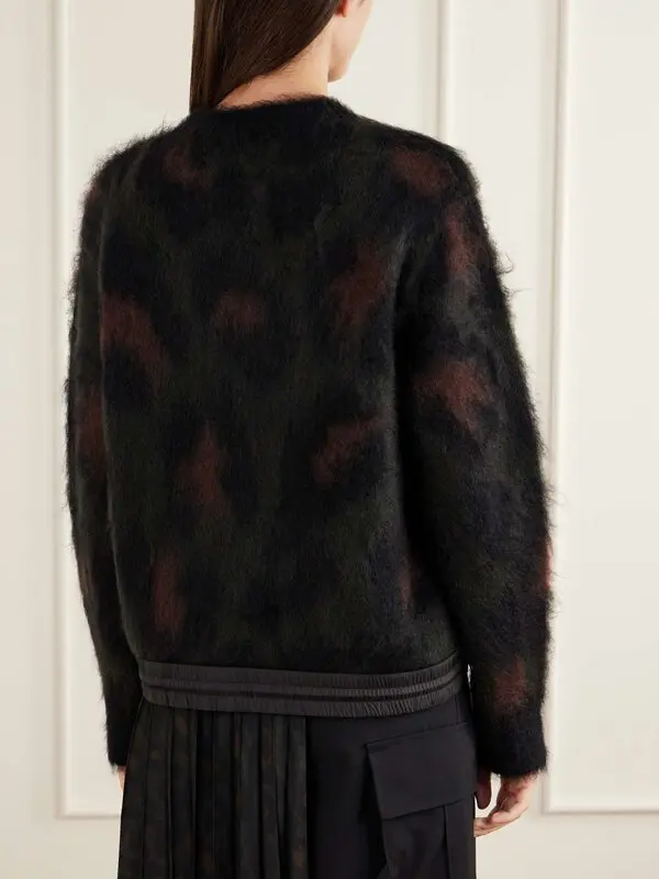 Sacai Leopard-print Mohair-blend Sweater