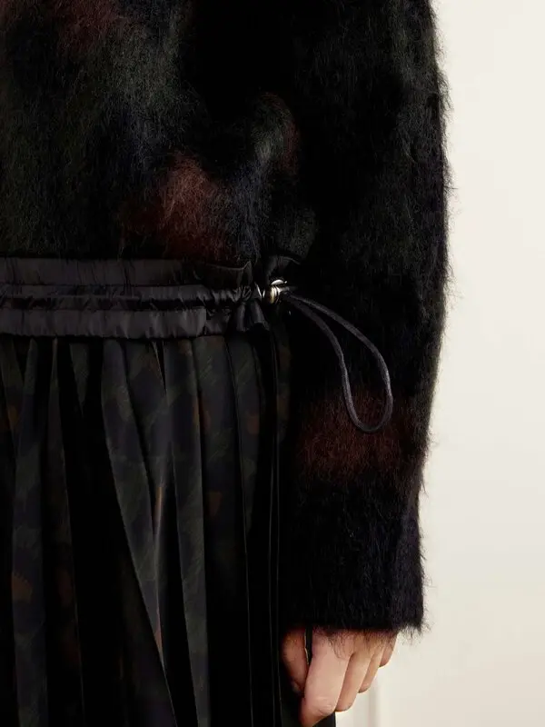 Sacai Leopard-print Mohair-blend Sweater