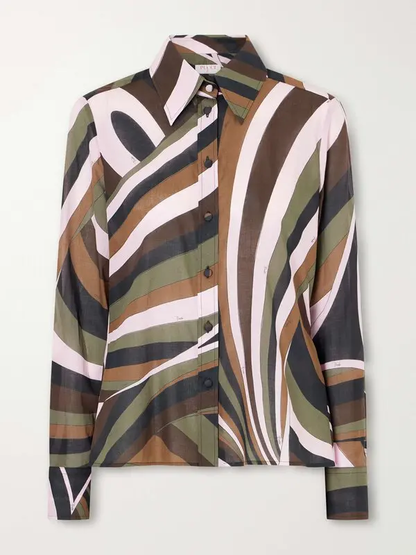 Emilio Pucci Printed Cotton-muslin Shirt