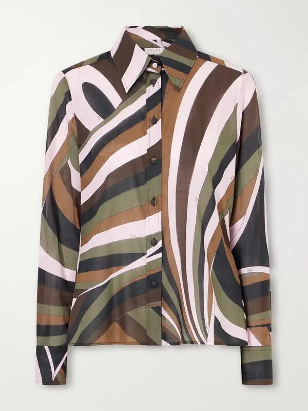 Emilio Pucci Printed Cotton-muslin Shirt - Multi