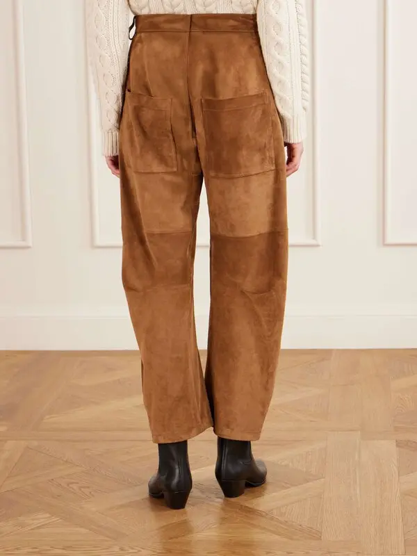 NILI LOTAN Shon Wide-leg Suede Pants