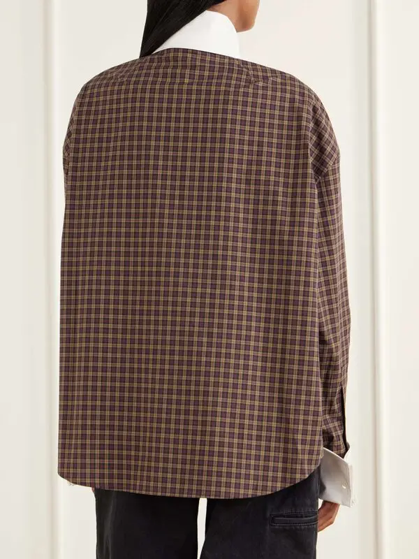 Marni Scarf-detailed Checked Cotton-poplin Shirt