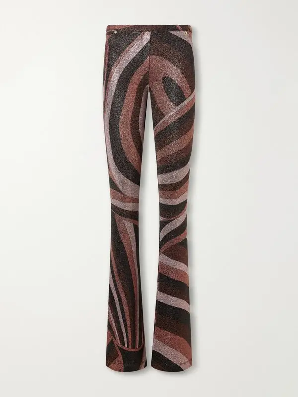 Emilio Pucci Printed Stretch-jersey Flared Pants - Multi