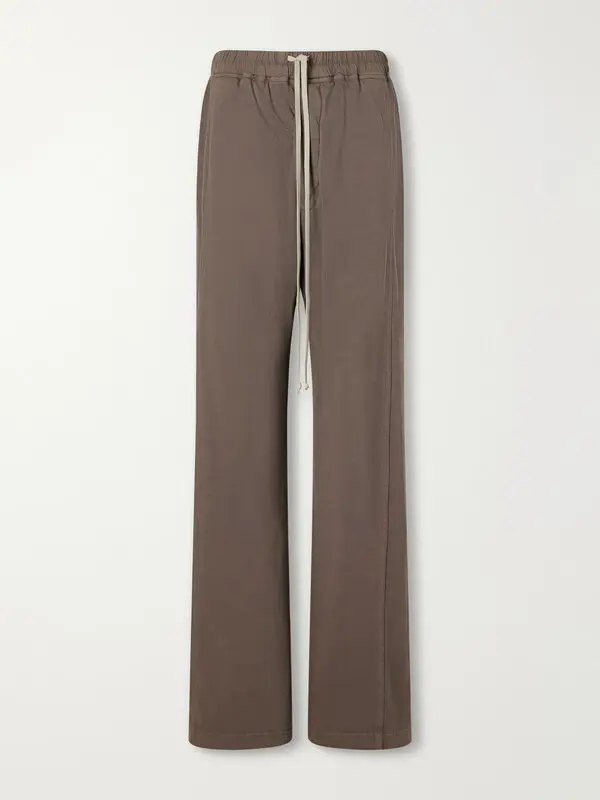 Rick Owens Wide Pusher Cotton-jersey Wide-leg Pants - Gray
