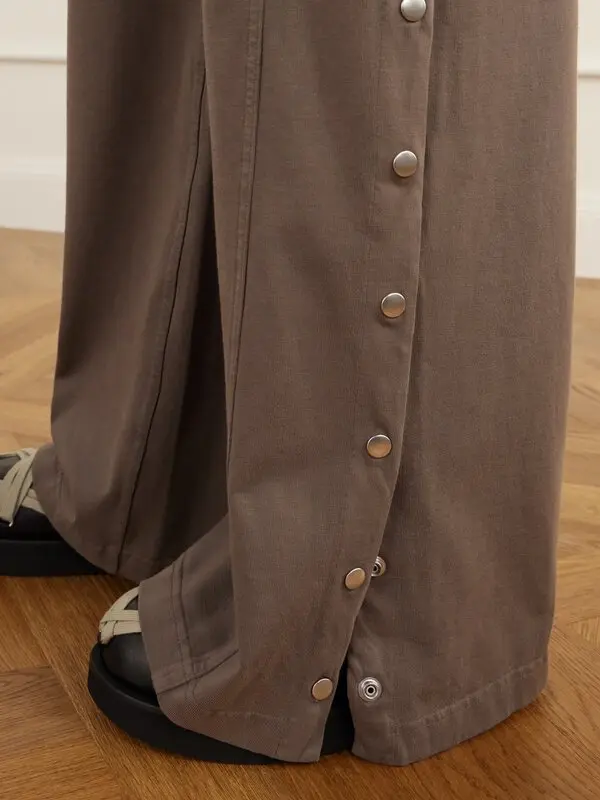 Rick Owens Wide Pusher Cotton-jersey Wide-leg Pants - Gray
