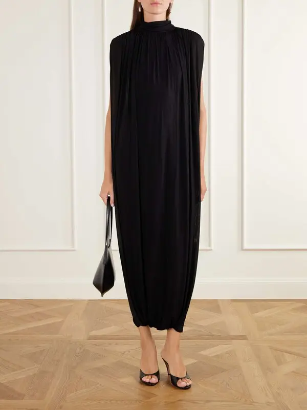 Tove Elia Cape-effect Draped Jersey Maxi Dress