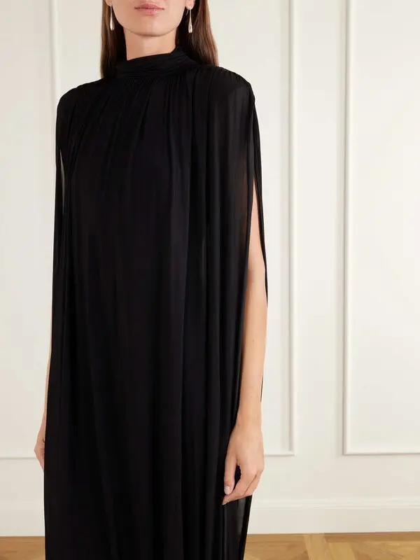 Tove Elia Cape-effect Draped Jersey Maxi Dress
